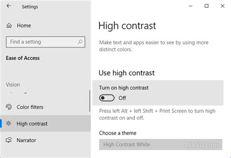 Fix Some Settings Arent Available In High Contrast Mode In Windows 10 Personalization Askvg