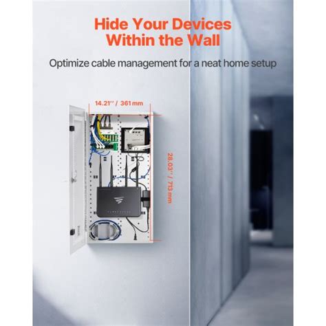 Structured Media Center Enclosure 28 In With Vented Hinged Door Cable