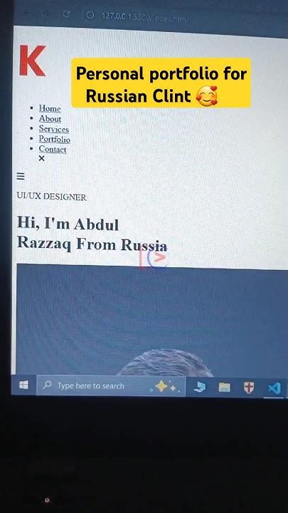 Html Css And Javascript Portfolio Personal Portfolio For Russian Clint Htmlfullcourse