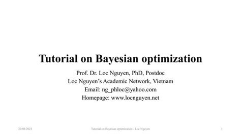 Tutorial On Bayesian Optimization Pptx