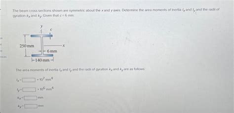[solved] The Beam Cross Sections Shown Are Symmetric About