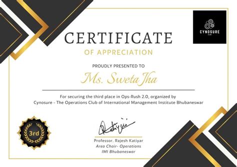 Sweta Jha On Linkedin Achievement Cynosureclub Imibhubaneswar