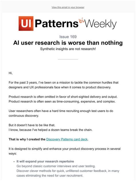 ui patterns just launched discovery patterns card deck milled