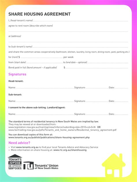 Fillable Online Share Housing Agreement Fax Email Print Pdffiller