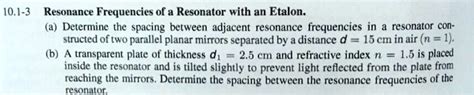solved resonance frequencies of a resonator with an etalon a