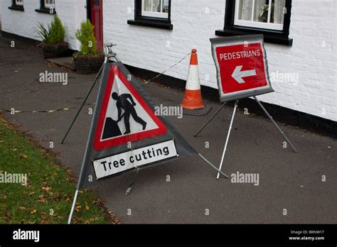 Tree Cutting Sign Stock Photo Alamy