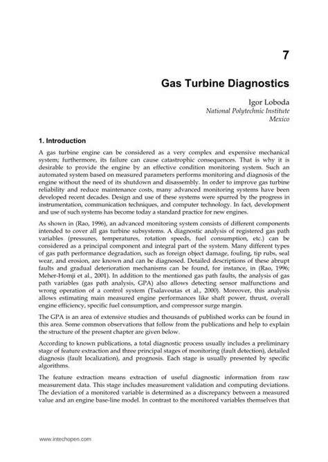Pdf Gas Turbine Diagnostics Intech Pdfs