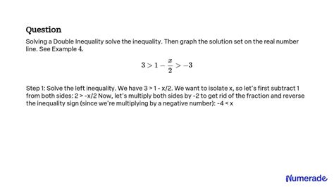 Solvedsolving A Double Inequality Solve The Inequality Then Graph The Solution Set On The Real