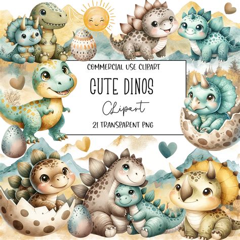 Cute Dinos Dinosaur Clipart Dinosaur Png Clipart Bundle Dino
