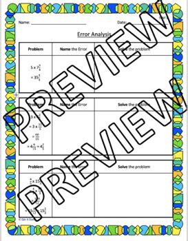 Error Analysis For Multiplying Mixed Numbers By Get It Done TPT