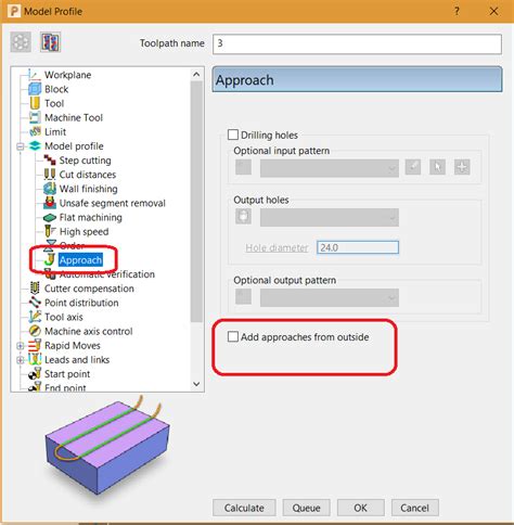 How To Generate The Model Profile Toolpath With Ramp From Top Of The
