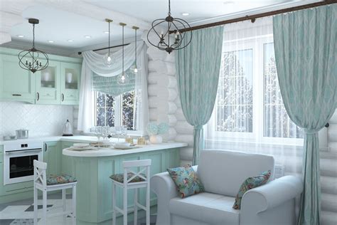 Дизайн кухни гостиной в доме из бревна 82 фото