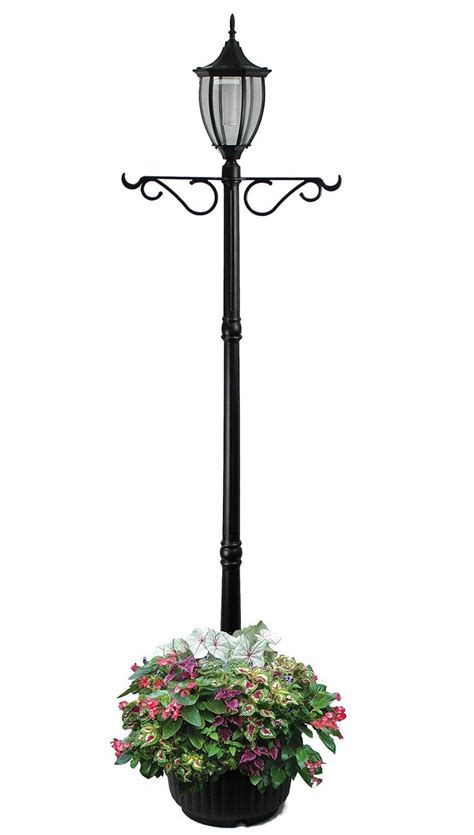 Sun Ray Solar Lamp Post Light With Planter And Hanger 7ft Outdoor