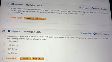 Solved 19 1 Points Mcktrig8 3 4 057 My Notes Ask Your