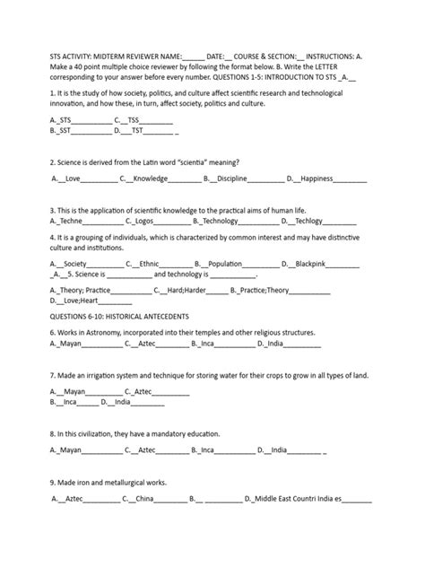 Sts Activity Pdf Science Pedagogy