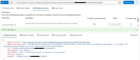 Employeeexperiencecommunities Returning 400 Bad Request Microsoft Qanda