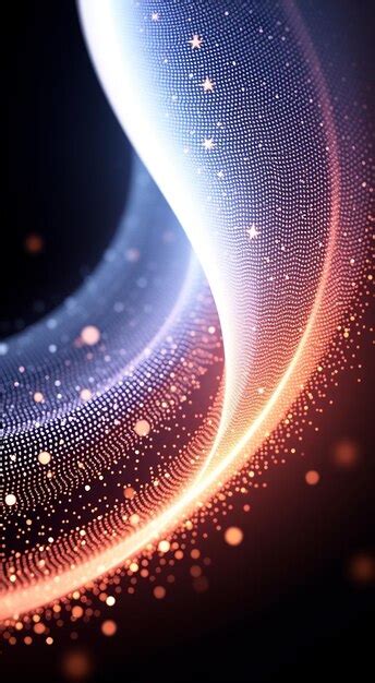 Abstract Glowing Wave With Stars Premium Ai Generated Image