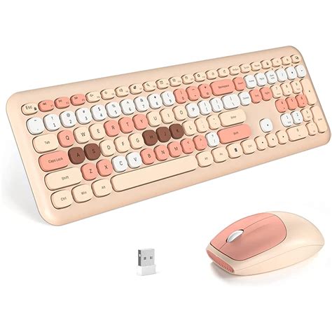 Mofii 666 Keyboard Mouse Set Wireless 2 4G Mixed Color 110 Keyboard Mouse Set With Round Punk
