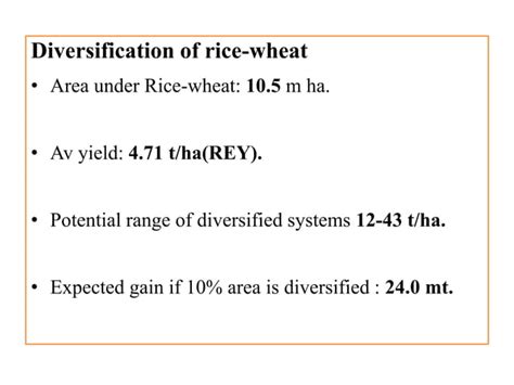 Rice Based Cropping System Pptx Agriculture Industries