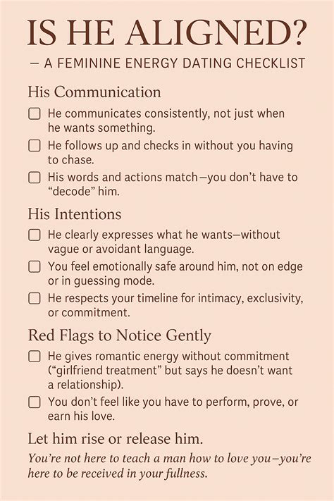 Is He Aligneda Divine Feminine Energy Dating Checklist