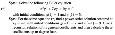 Solved 5pts Solve The Following Euler