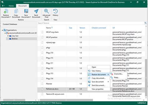 How To Restore Onedrive For Business Data From Retrieved Data In Veeam
