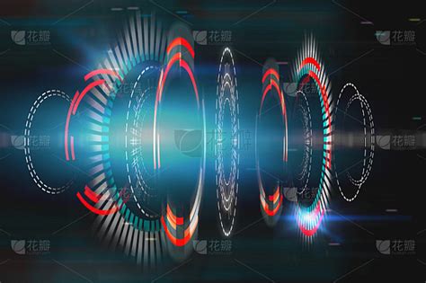 空间背景上的抽象数字圆形按钮。