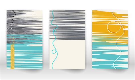 수채화 효과 디자인 커버 스칸디나비아 가정 장식 추상적 인 손으로 그린 기하학적 모양의 집합입니다 낙서 라인 황금 입자 0명에 대한 스톡 벡터 아트 및 기타 이미지 Istock