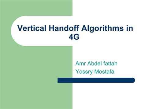 handover in 4g ppt