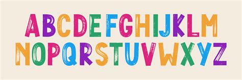 손으로 쓴 사각형 알파벳 붓 필 타이포그래피 펑크와 그런지 잉크 디자인 헤더 대문자 유기적인 질감의 글꼴 컬러 복고풍 벡터 그림입니다 컴퓨터 글자에 대한 스톡 벡터 아트 및