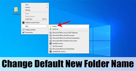 How To Change The Default New Folder Name In Windows 10 PC