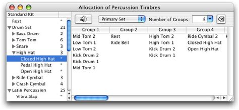 Graphical User Interface To Allocate Timbres Of Percussive Instruments