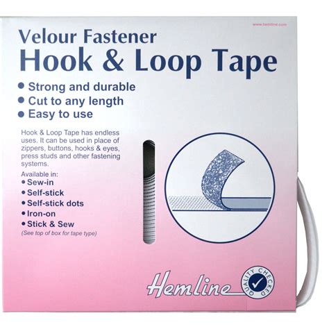 Hemline Hook And Loop Tape Sew In Velour Fastener Homecraft Textiles