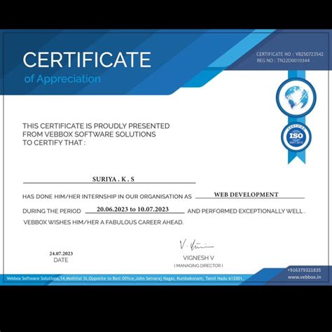 Suriya Saravanan On Linkedin I Have Done Web Development Internship