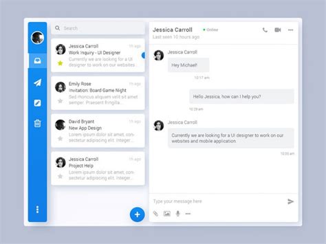 Direct Messaging Application Ui Free Psd Download Psd