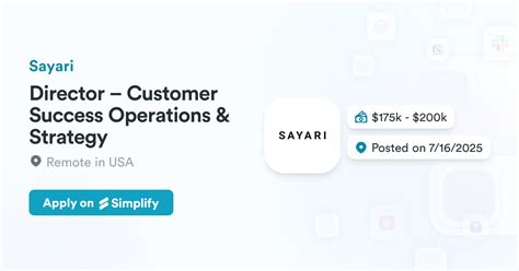 Director – Customer Success Operations & Strategy @ Sayari | Simplify Jobs