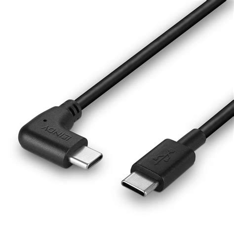 M Usb Straight Usb C To Right Angled Usb C Cable From Lindy Uk