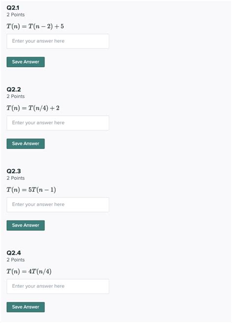 solved q2 divide and conquer recurrences 20 points give