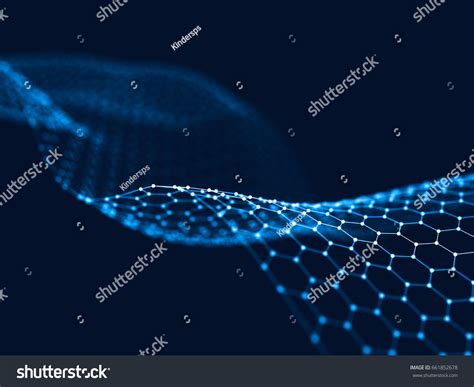 3d Rendering Abstract Futuristic Dots Lines Stock Illustration