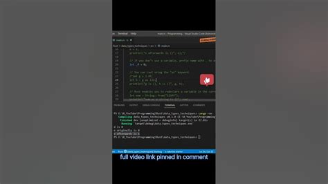 Rust Programming Tricks Rust Data Types Unused Variables Shorts Rustprogramming Codeasbytes