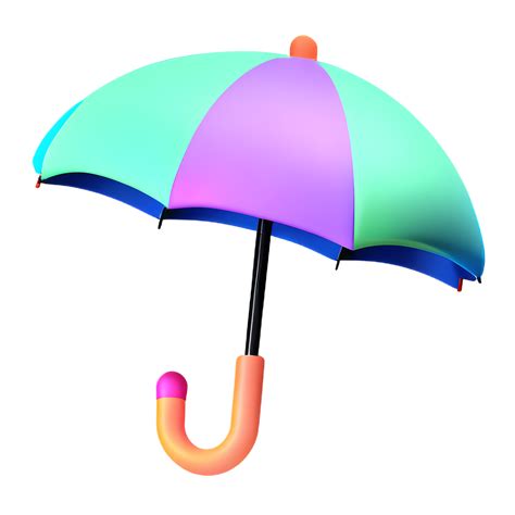 A Colorful Umbrella 3d Ai Generated 30740690 Png
