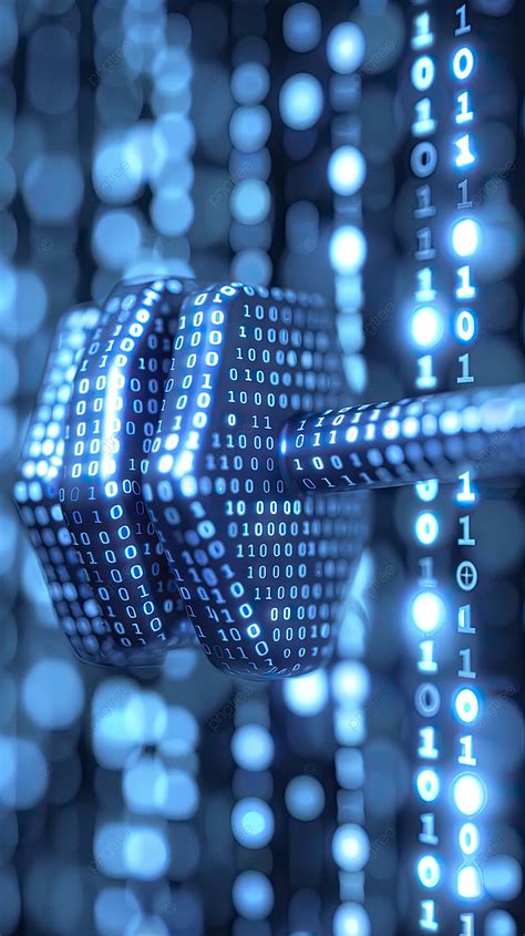 Haltere Digital Com Fundo De Código Binário Simbolizando A Integração De Fitness E Tecnologia