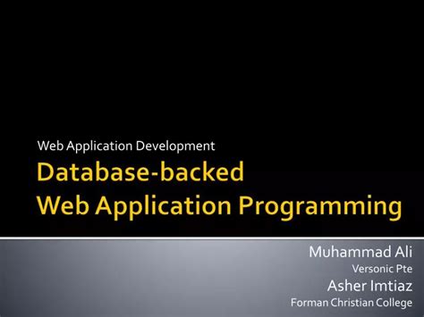 Ppt Database Backed Web Application Programming Powerpoint