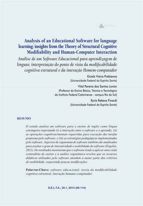 Pdf Analysis Of An Educational Software For Language Learning