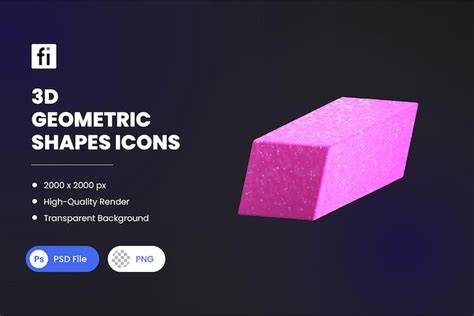 Premium Psd 3d Geometry Shapes Parallelepiped