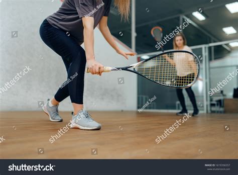 Two Female Players Rackets Squash Game Stock Photo Shutterstock