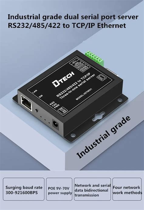 DTECH IOT Industrial Modbus Ethernet Converter