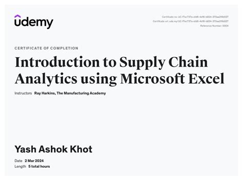 yash khot on linkedin udemy course completion certificate