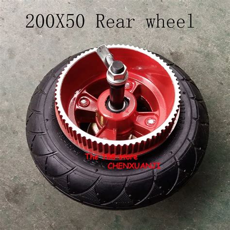 200x50 공압솔리드 타이어 휠 8 뒷바퀴 전기 스쿠터 자전거 뒷바퀴 허브 벨트 모터 535 5m 피치 톱니 스프로킷가장자리 Aliexpress
