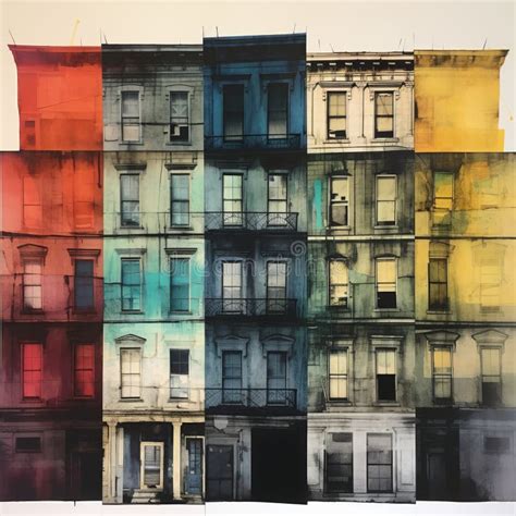 Colorful Architectural Panels In Wet Plate Negative Style Arrangement